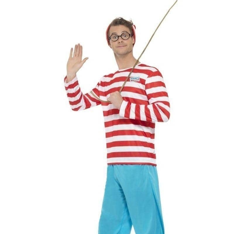 Wheres Wally? Licensed Costume Adult Red White Blue
